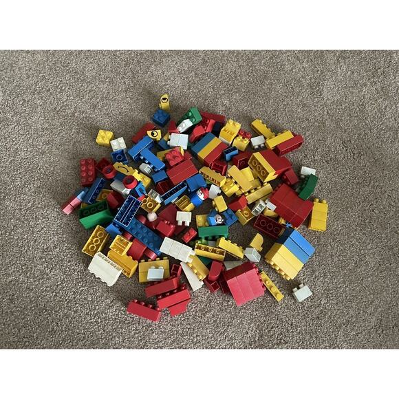 Lego | Toys | Vintage Duplo Lego Bricks Figures Train Cars People Large ...
